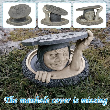 nlageisi Worker Handicraft Ornaments Creative DIY Decorative Manhole ...