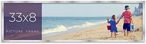 33X8 Frame Silver Real Wood Picture Frame Width 0.75 Inches | Interior ...