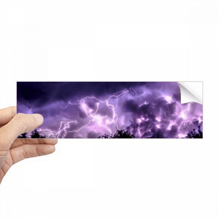 Purple Thunder Night Sky Rectangle Bumper Sticker Notebook Window Decal ...