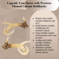 Rustic Faux Deer Antler Curtain Drapery Holdback Tie back Holder Hook ...
