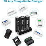 BONAI AA Rechargeable Batteries, 2800mAh High Capacity, 1.2V NiMH, Pre ...