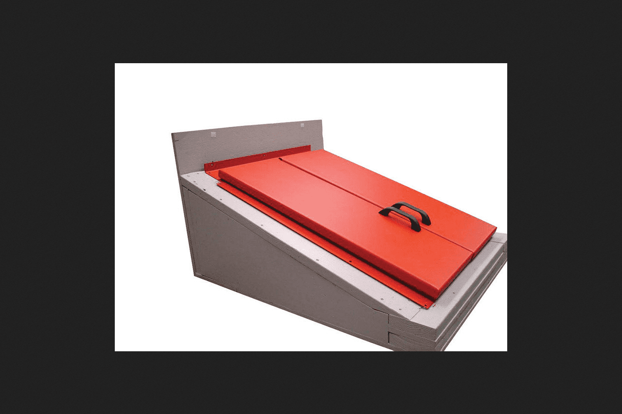 Gordon 19-1/2 in. H x 53 in. W Red Cellar Door Steel Residential ...