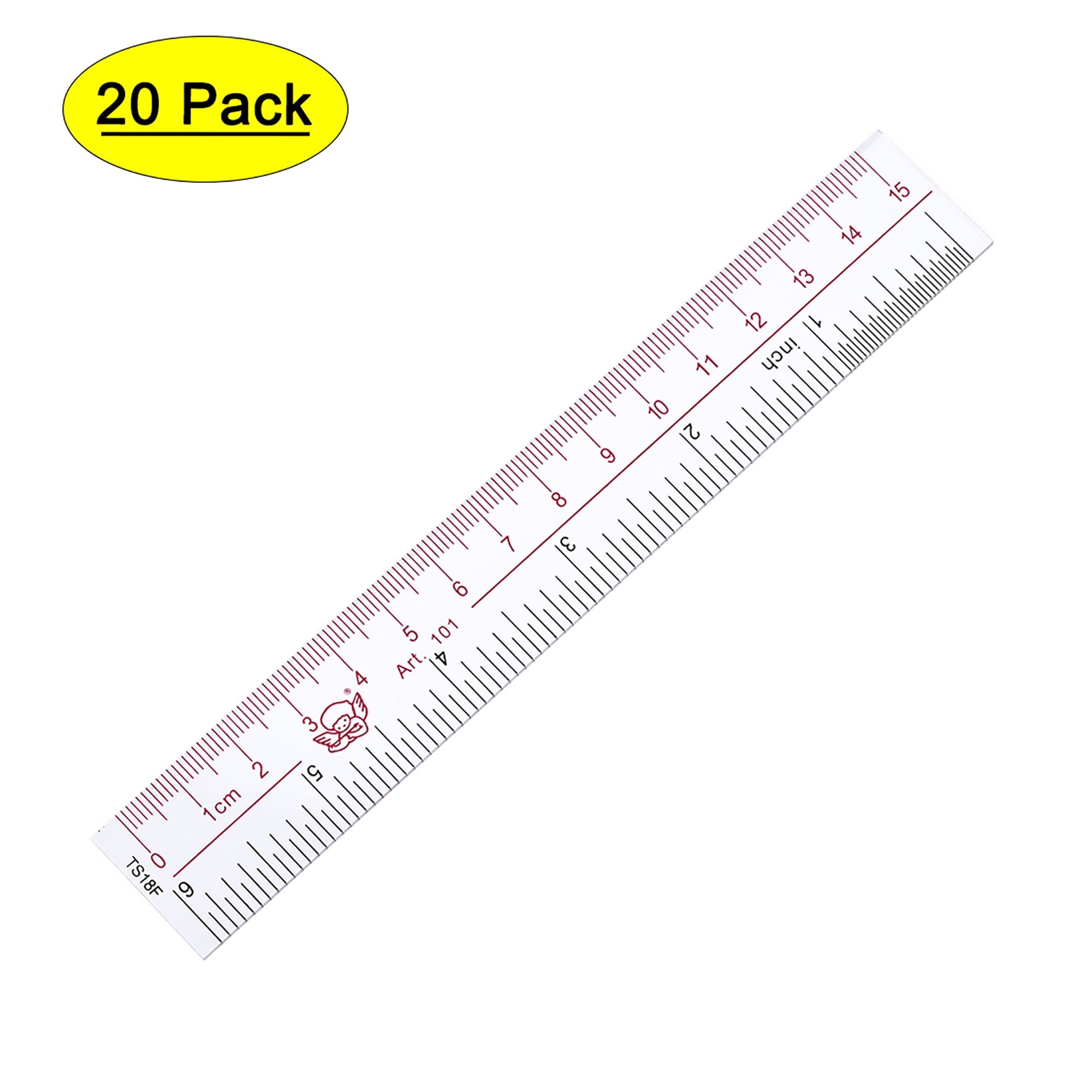 Unique Bargains Straight Ruler 15cm / 6 Inch Metric Double Scale ...