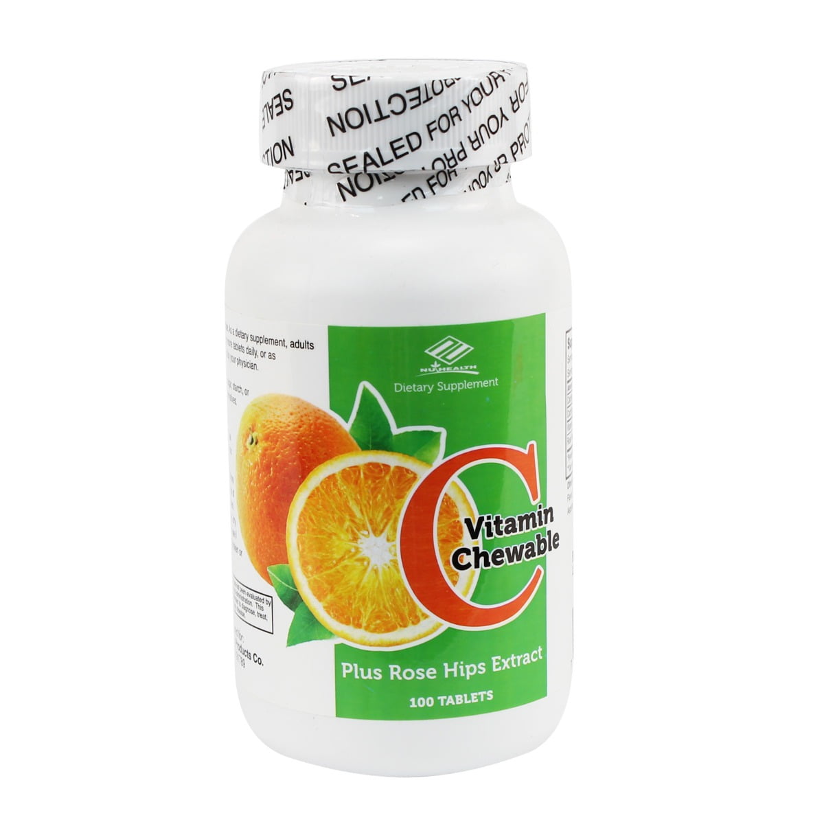 NuHealth Vitamin C With Rose Hips, 400 mg - 100 Chewable Tablets ...