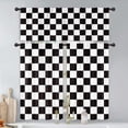 Black White Checkered Valance Curtains for Bedroom 52Wx18H Inch Rod ...