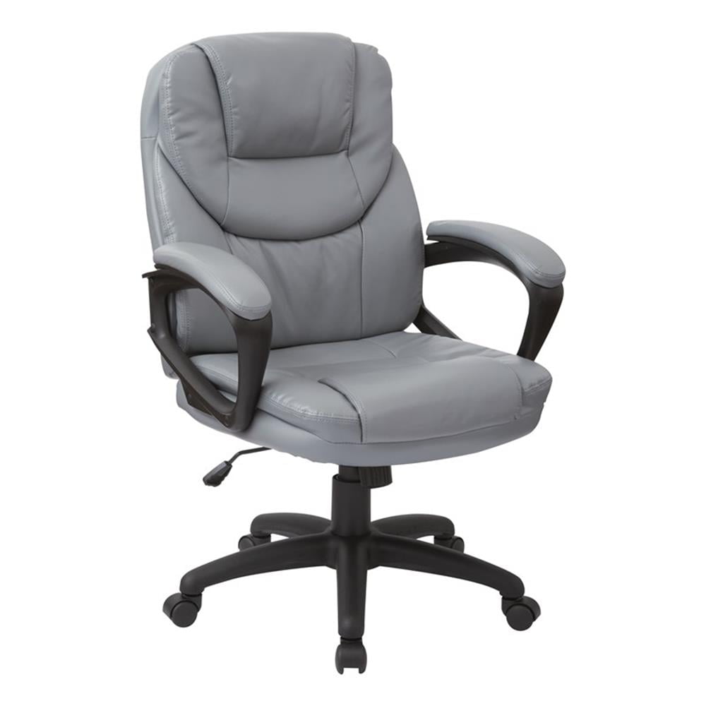Click here for Office Star Products Charcoal Gray Faux Leather Ma... prices