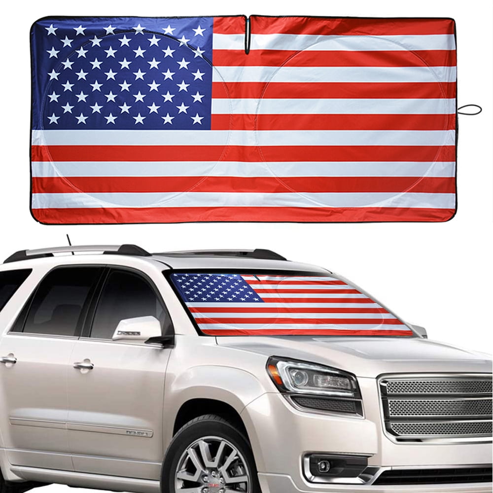 Car Sunshade Windshield with American Flag Design, iClover Foldable ...