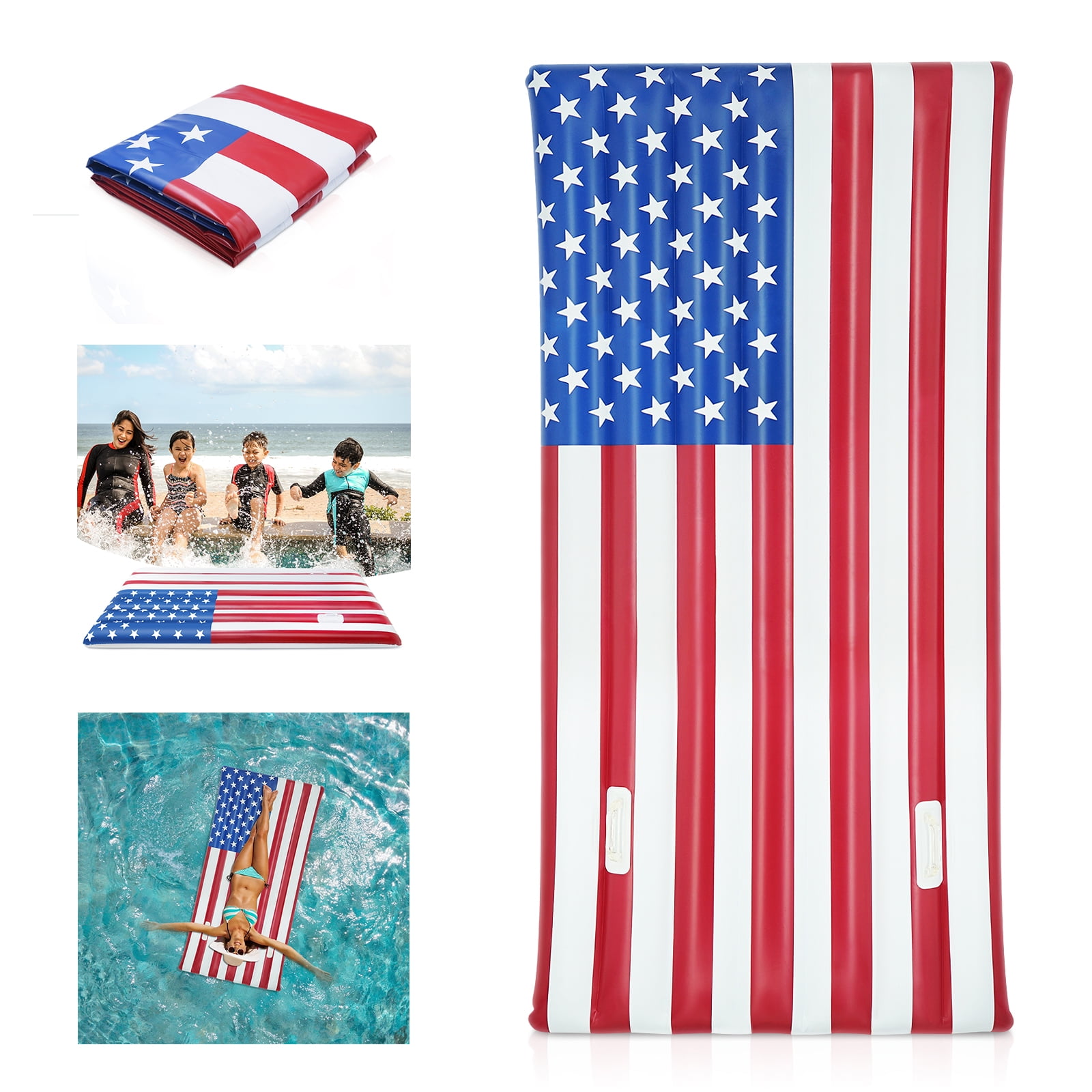 US Flag Inflatable Pool Floats, Jetlifee 6 ft American Flag Inflatable ...