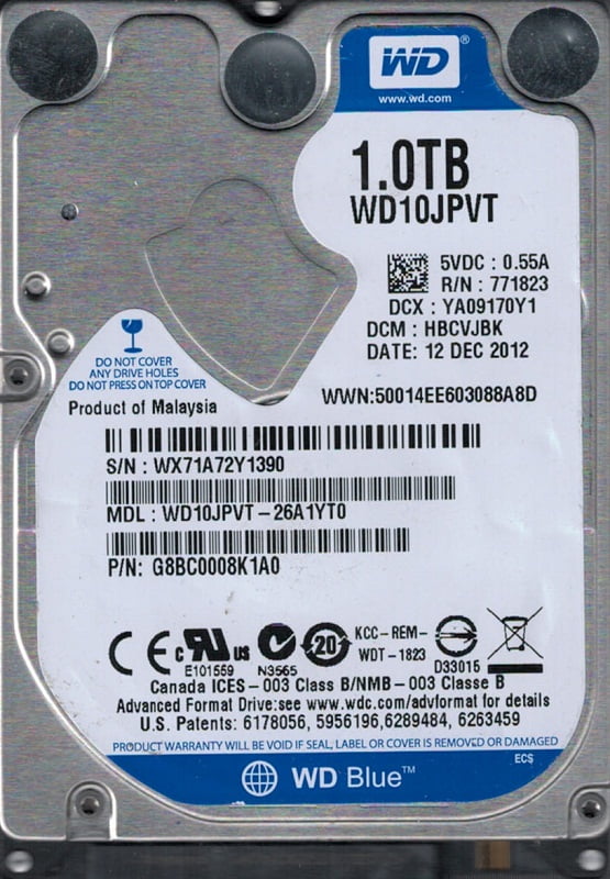 WD10JPVT-26A1YT0 DCM: HBCVJBK WX71A Western Digital 1TB - Walmart.com