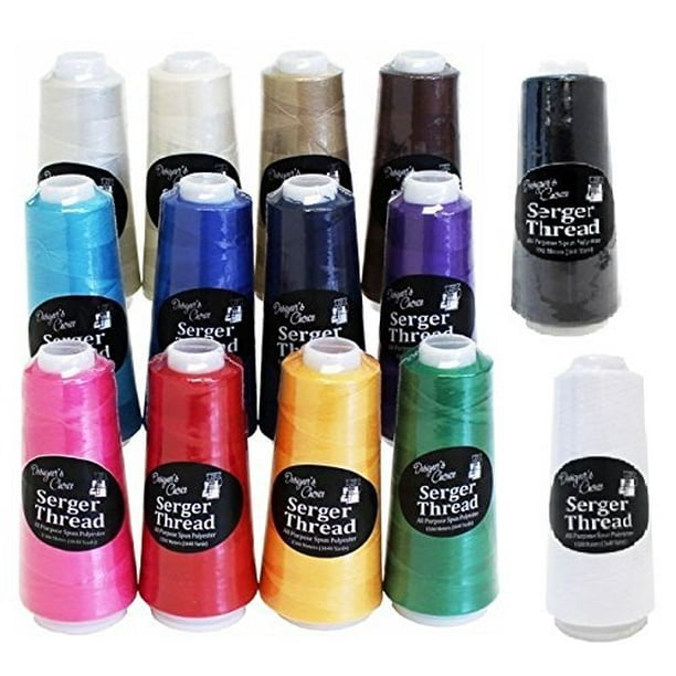 Serger Quilting Embroidery Thread Cones - 1500M Bundle of 14 Assorted ...
