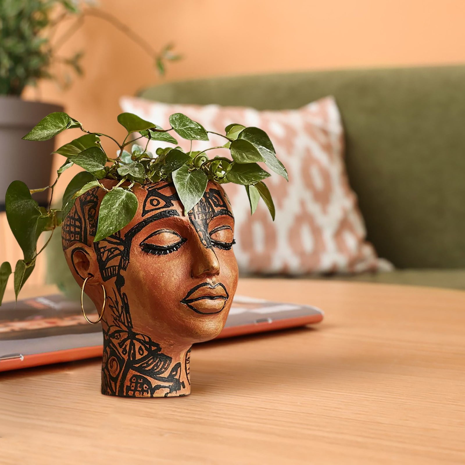 Maceta de cerámica para flores de deidad, estante para plantar en casa ...