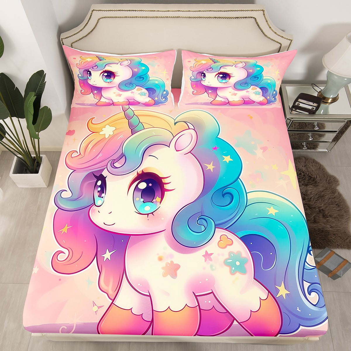 Click here for Yst Cute Unicorn Bed Sheets Twin Girls Unicorn Fit... prices