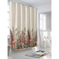 Autumn Plant Shower Curtain 72"W x 84"L Retro Pastoral Red Mushrooms ...