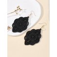 Black Wooden Laser-Cut Floral Lace Dangle Earrings For Women - Walmart.com