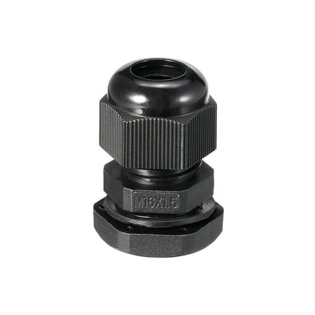 M16 Cable Gland Waterproof Plastic Joint Adjustable Locknut Black for ...