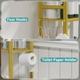 3-Tier Over the Toilet Storage Organizer with Paper Holder and 4 Hooks ...