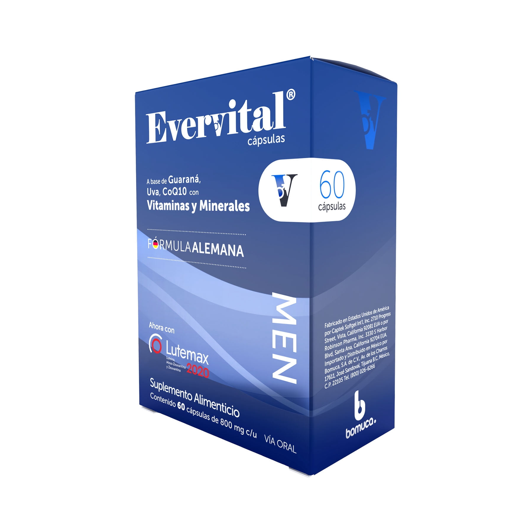 Bomuca - Evervital Men 60 Cápsulas Charola, 24 piezas, Suplemento ...