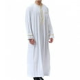 Men's Muslim Robe Arab Middle Robe Long Style Long Sleeve Embroidered ...