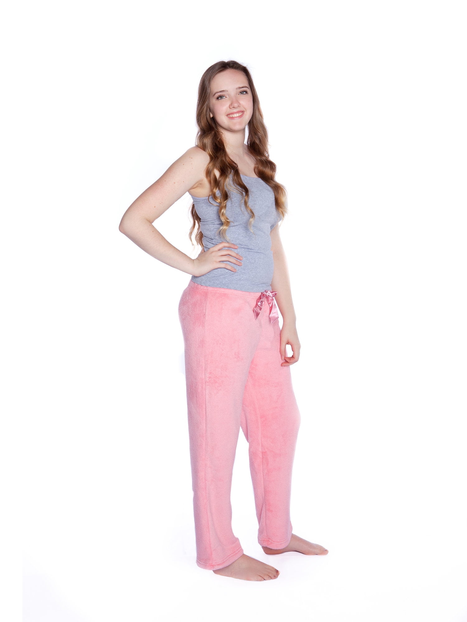 Big Feet Pjs Warm And Cozy Pink Plush Pajama Pants Bottoms Walmart
