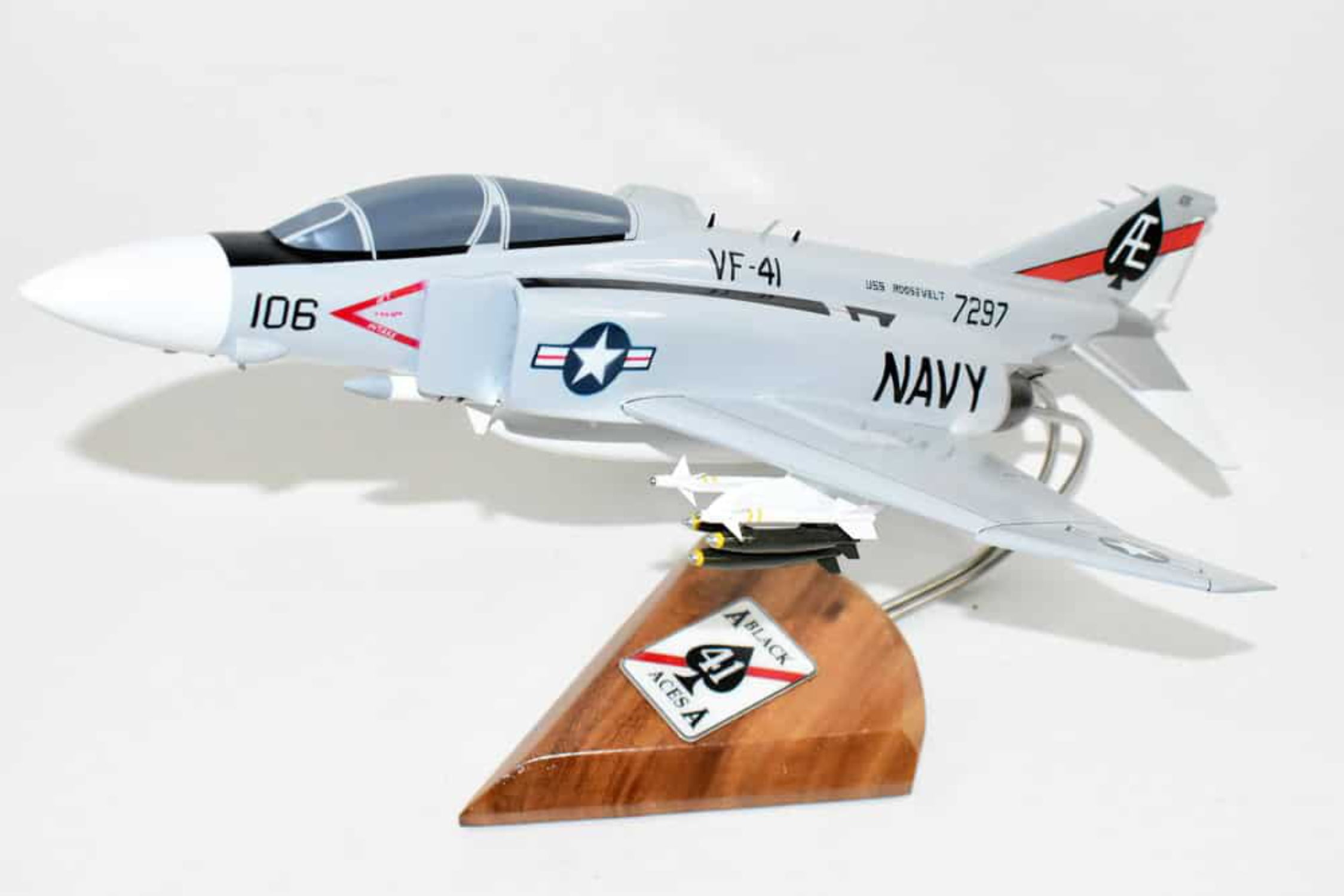 VF-41 Black Aces 1971 F-4j Model, 1/42 (18) Scale, Mahogany, Navy ...