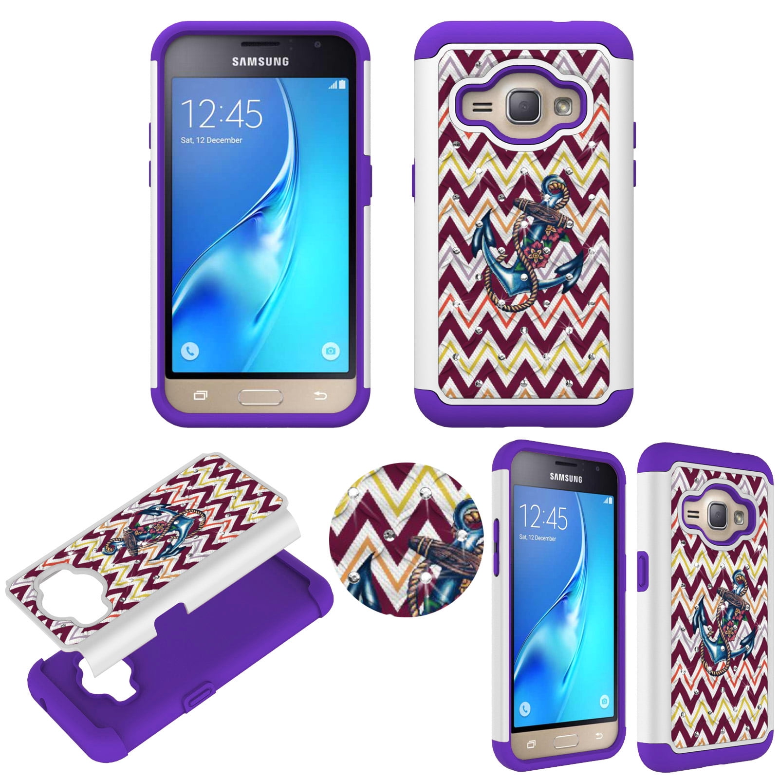 Hybrid Anchor on Chevron Crystal Diamond for Samsung Galaxy Express 3 ...