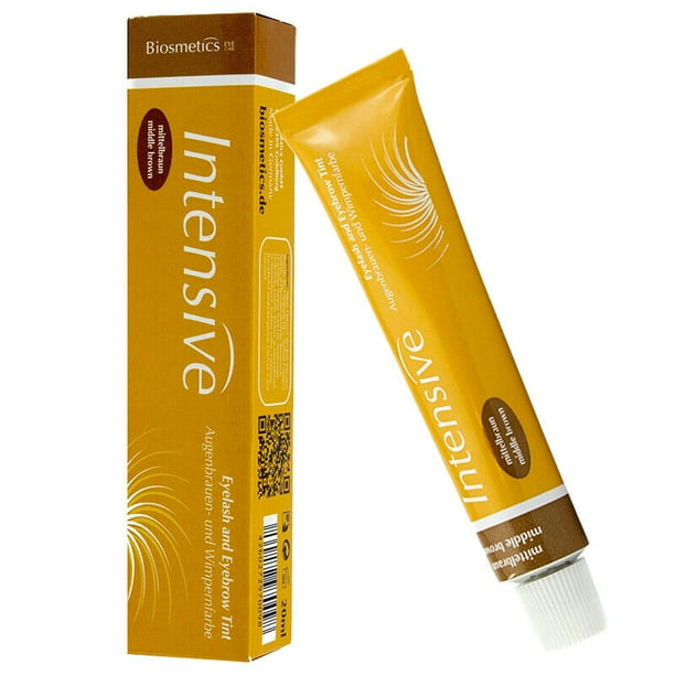 Biosmetics Intensive Eyelash & Eyebrow Tint Dye Tube (Middle Brown ...
