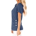 Women Short Sleeve Crossed Surplice Button Tops - Walmart.com
