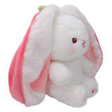 Cutte Strawberry Rabbit Plush Toys,Soft Cartoon Bunny Pillow Stuff ...