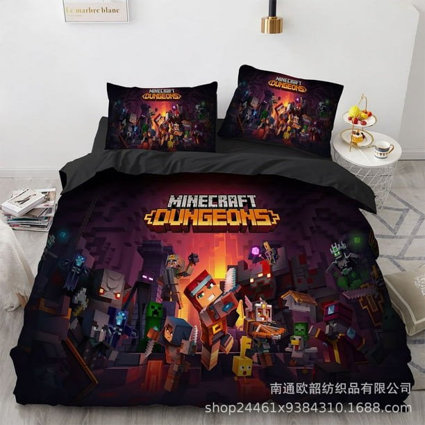 Minecraft Duvet Cover Set Single, Bedding Set 3 Piece Set Soft ...