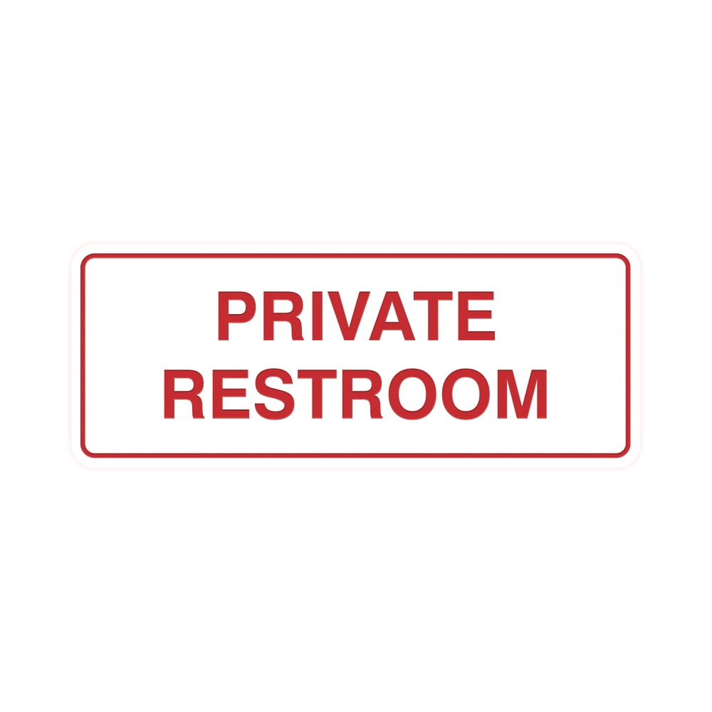 Standard Private Restroom Sign(White/Red) - Medium - Walmart.com