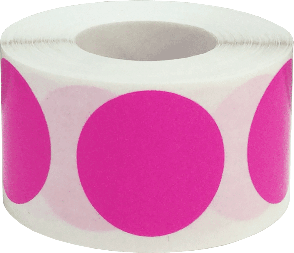 Color Coding Labels Hot Pink Round Circle Dots 1 1/4 Inch 500 Total ...