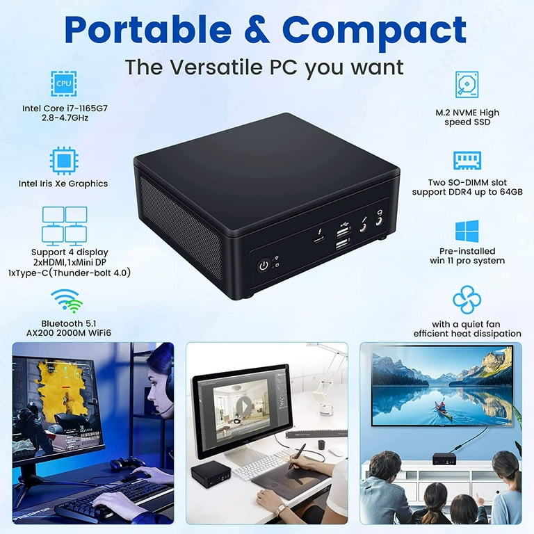 Mini PC, MSECORE Desktop Computer I7-1165G7 Windows 11 Pro,, 52% OFF
