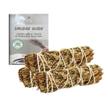 3 Pack Mixed White Sage and Blue Sage Smudge Sticks | Grown in California Smudge Bundles with ...