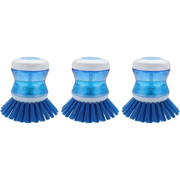 Dish Scrub Brush with Soap Dispensing Handle, Kitchen Cleaner for Pan ...