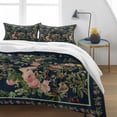 4 Piece Duvet Cover Set Cal king, Vintage Watercolor Flower Art Soft ...