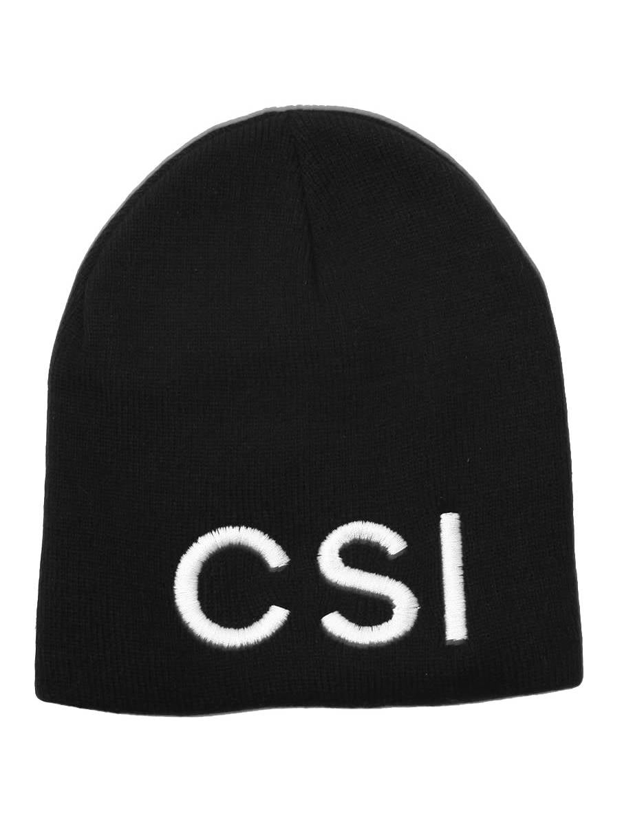 Cuffless Embroidered CSI Crime Scene Investigation Beanie - Black ...