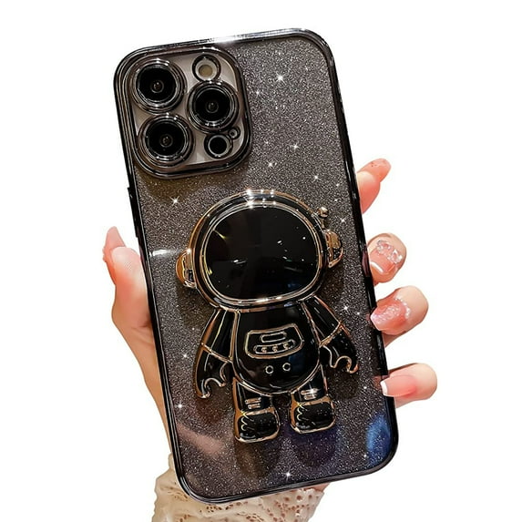6D Bling Sparkle Astronaut Hidden Stand Case Cover for iPhone 14 Pro 6. ...