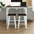 DHP Bryna 3PC Hanging Counter Height Dining Stool Set, White/Brown ...