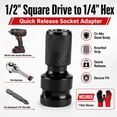 1/4" Hex Shank Socket Converter, 1/2" to 1/4" Quick Release Bit Holder ...