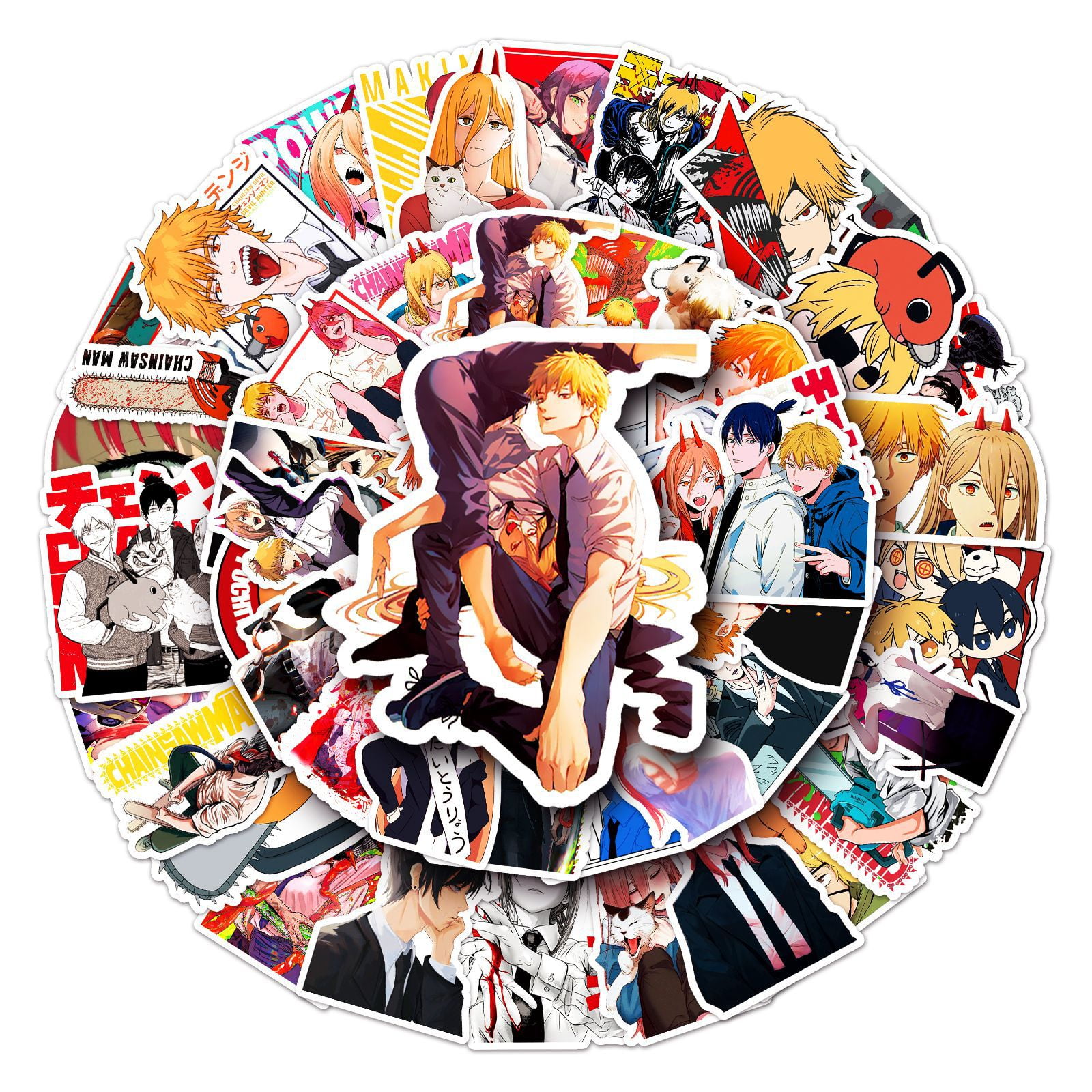 Pegatinas Chainsaws Mans Anime, vinilo impermeable, 51 unidades/paquete ...
