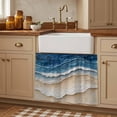 Abstract Wave Cabinet Curtains Texture Blue Beige Gradient Brach Modern ...