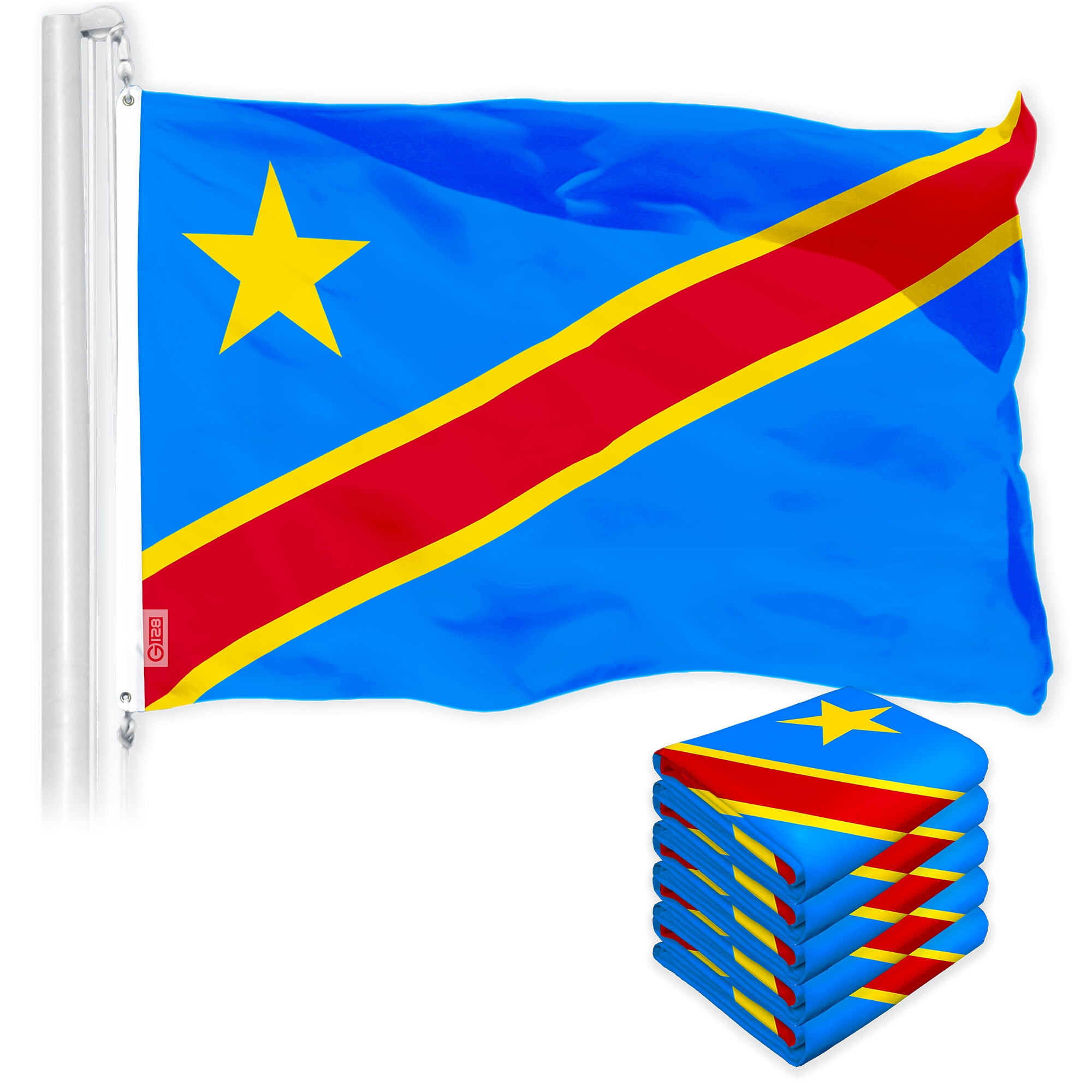 G128 5 Pack: Democratic Republic of the Congo Flag | 3x5 Ft | LiteWeave ...