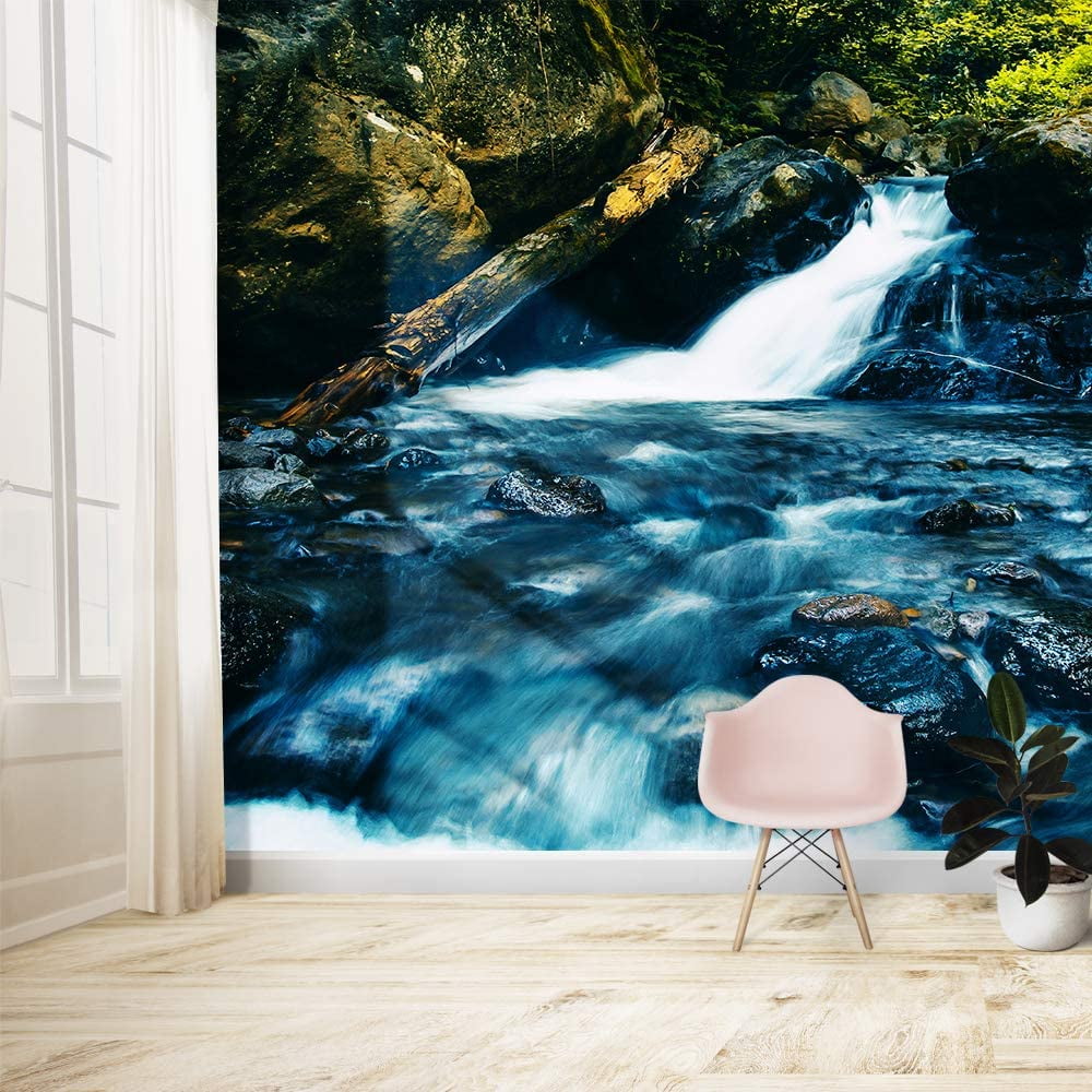Idea4wall 6pcs Waterfall Peel and Stick Wallpaper Removable Wall Murals ...