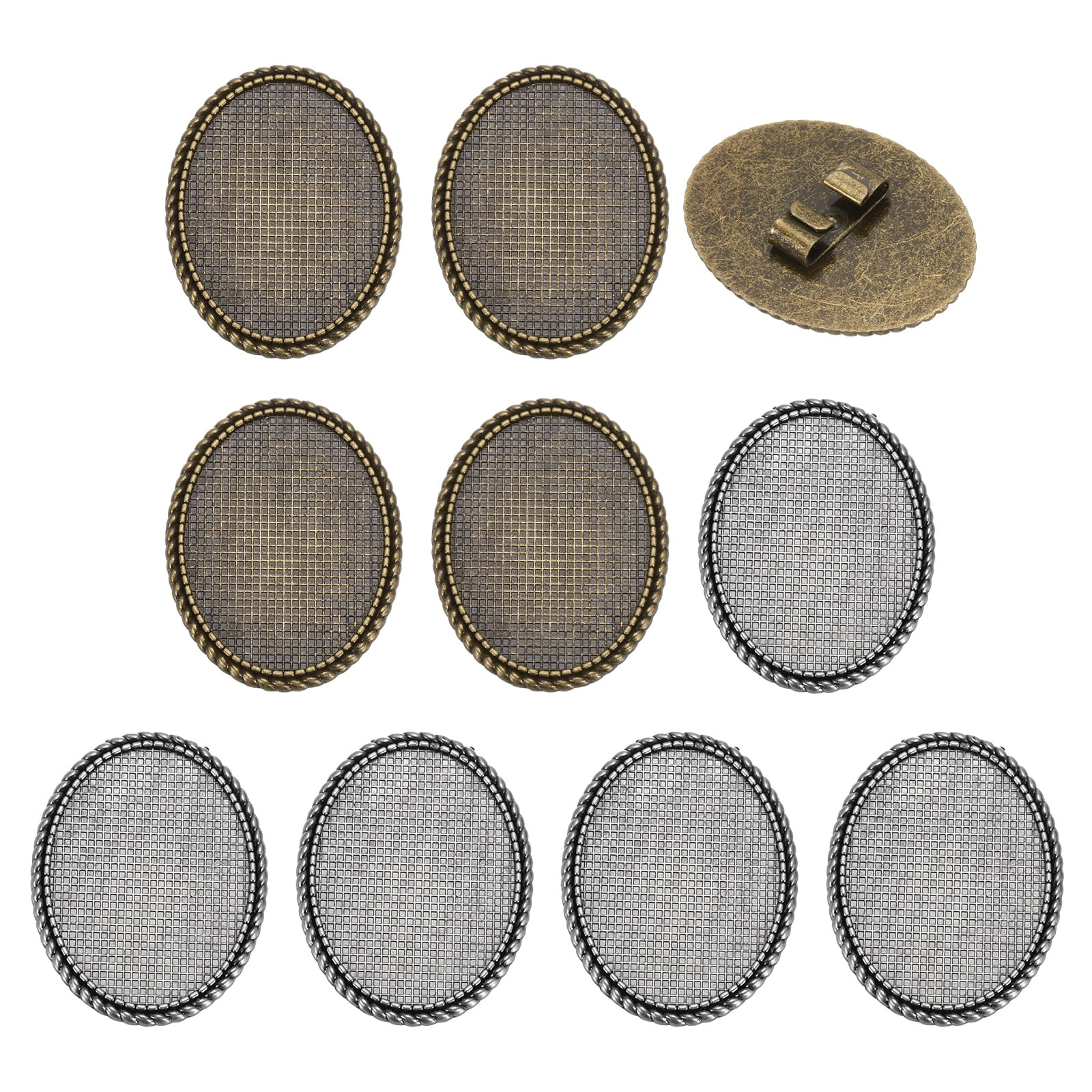 Click here for Uxcell 10pcs Bolo Tie Buckle  Oval Vintage Blank S... prices