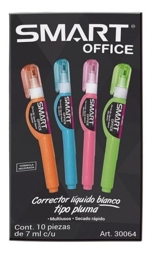 Corrector Líquido Pluma 7 Ml Con 10 Pz Cool Colors Smart AleJaz FPTFY ...