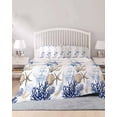 California King Size Blue Ocean Sheet Sets Starfish Shell Coral Vintage ...