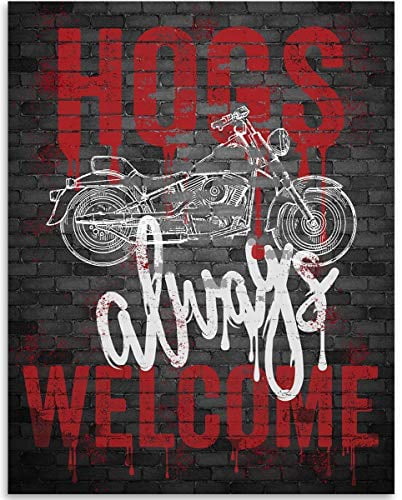 Hogs Always Welcome - Harley Davidson - 11x14 Unframed Art Print ...