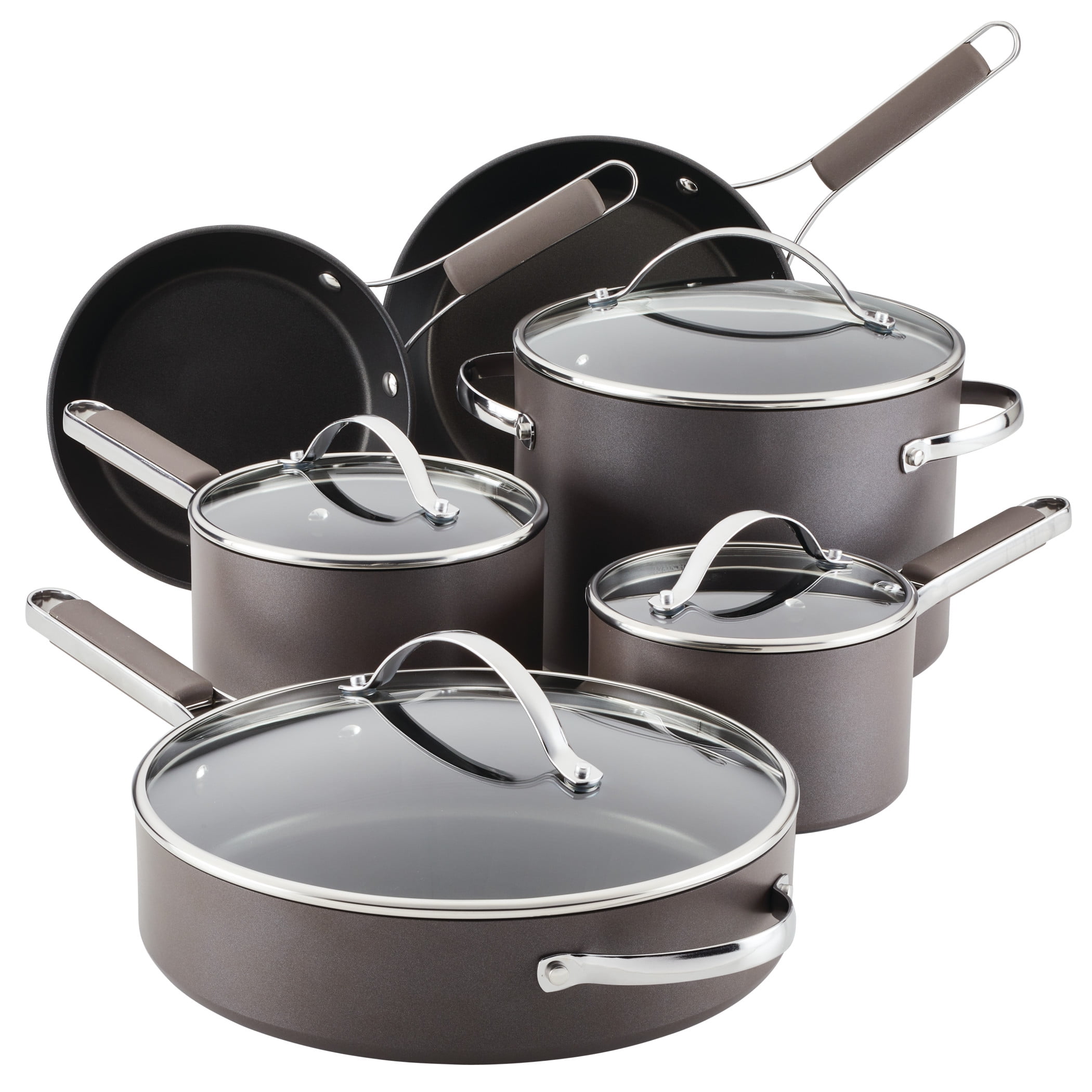Ayesha Curry Hard Anodized Collection Nonstick Cookware Set, 10-Piece ...