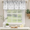 2 Pack Gray Flower Leaf Valance for Window Rustic Farmhouse Botanical ...