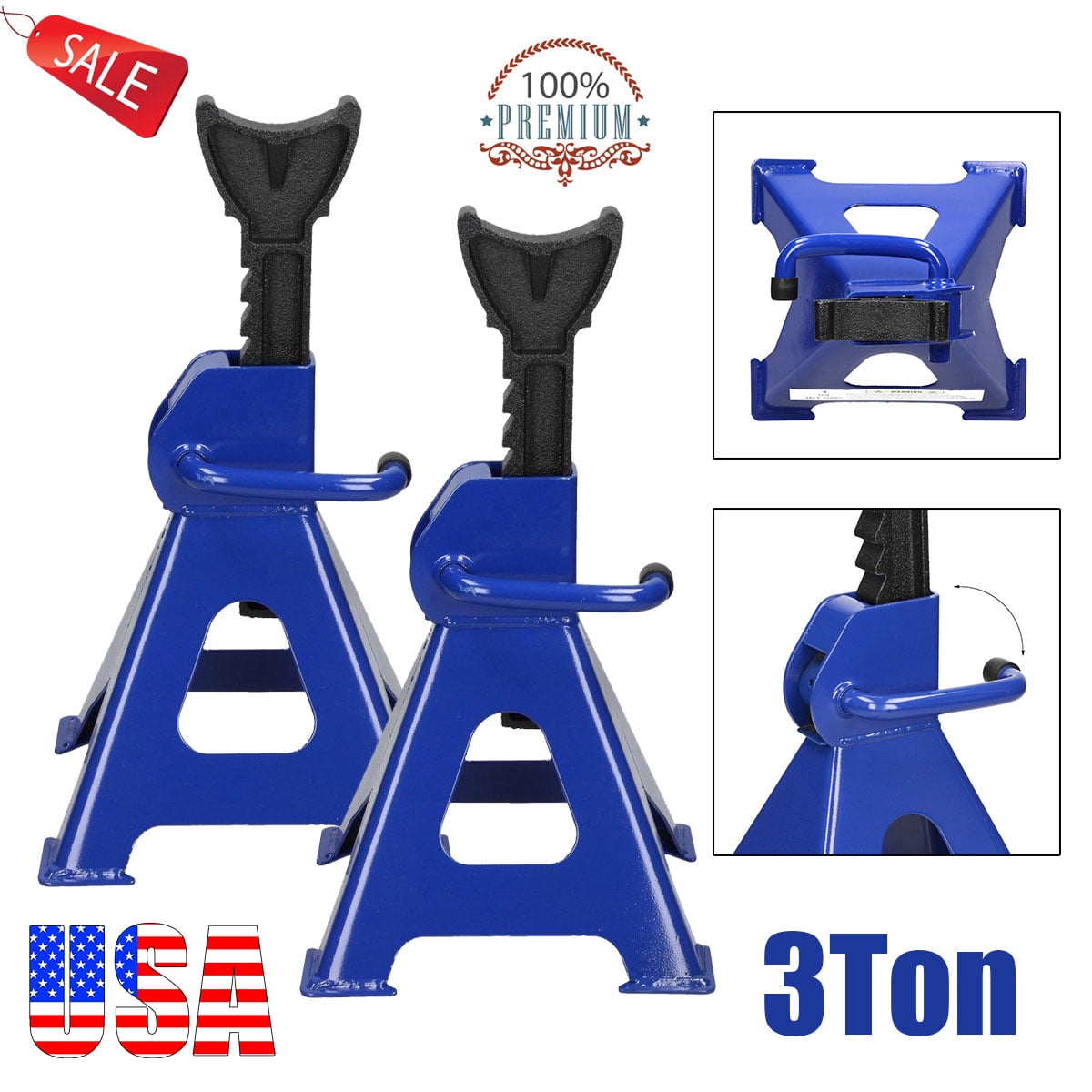 Dayplus 3 Ton Heavy Duty Jack Stands Lifting Capacity Stand Car Caravan ...